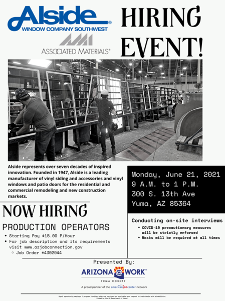 Arizona@Work Yuma County Hiring Event - Family Friendly KCFY 88.1 FM